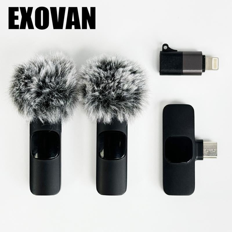 Wireless Mini Microphone for Iphone/Smartphone, 2 Mini Lapel Microphon ...
