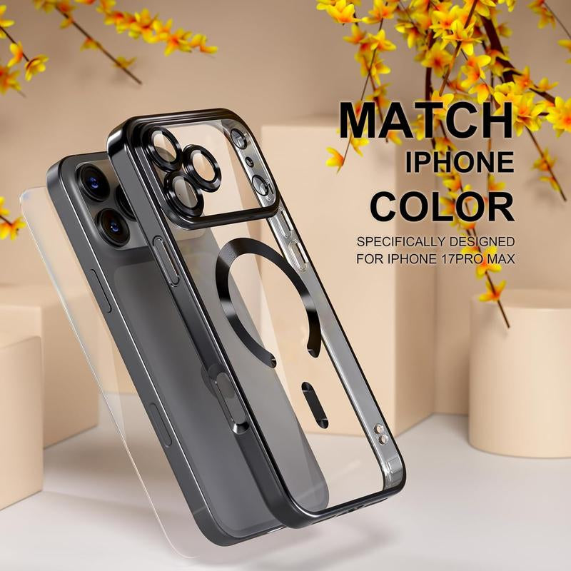For Iphone 17 16 15 14 Pro Max Clear Case Magnetic Mag Safe Cover Shoc ...