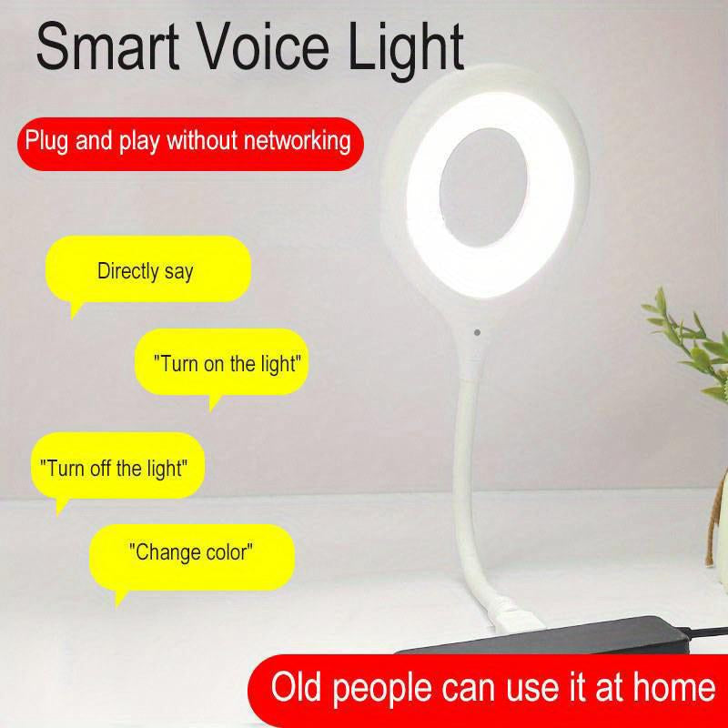 1Pcs Voice Control USB Reading Flexible Gooseneck Led Light for Bedsid ...